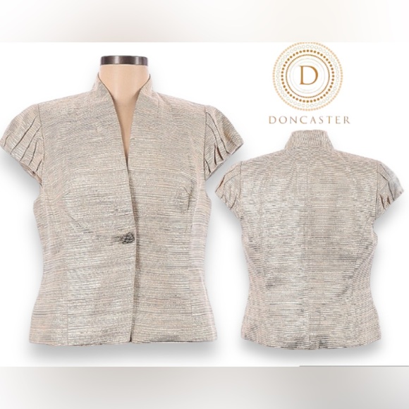 Doncaster | Jackets & Coats | Doncaster Cream Blazer With Cap Sleeves ...